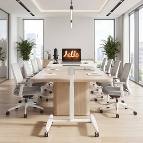 HOMCOM výškově nastavitelný stojací stůl 75–114 cm — mobilní stolík na notebook s naklápěcí deskou, bezpečnostní zarážkou, ocelovým rámem, pneumatick…