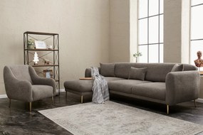HANAH HOME Rohová pohovka SIMENA šedá levá 266 cm 825BLC2835