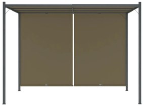 vidaXL Marketos Zahradní altán se zatahovací střechou 3 x 3 m taupe 180 g/m²