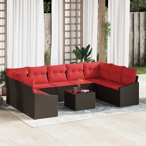 Set pohovek 10 ks Hnědá polyratan 3346894