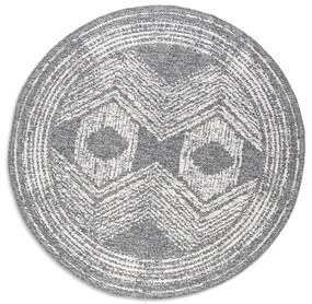 ELLE Decoration koberce Kusový koberec Gemini 106028 Silver kruh z kolekce Elle – na ven i na doma - 200x200 (průměr) kruh cm