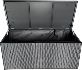 Ratanový zahradní úložný box BestBerg BBRF-B1B / 350 l / 115 × 55 × 57 cm / černá