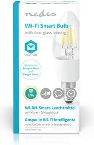 Nedis SmartLife LED žárovka / Wi-Fi / E14 / 400 lm / 5 W / Teplá bílá