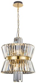 Lustr Aurelia, 1x křišťálové/zlaté kovové stínítko, (fi 42cm), g