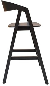 OnaDnes -20% FormWood Černá dubová barová židle Henry 72 cm