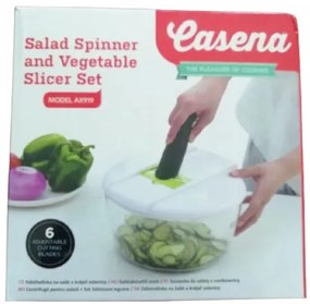Odstředivka na salát a kráječ zeleniny - 2v1 - Casena