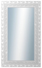 DANTIK - Zarámované zrcadlo - rozměr s rámem cca 60x100 cm z lišty ROKOKO stříbrná házená (2881)
