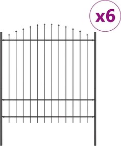 Zahradní plot WOERDEN 6 ks 170 x 215 cm Práškově lakovaná ocel 3360122