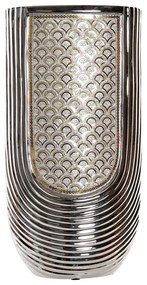 Váza DKD Home Decor Stříbřitý Zlatá Kamenina (24 x 13 x 47 cm)