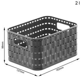 Úložný košík Country 2 l, antracitový