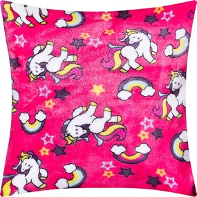 Bellatex Polštářek ELLÍK - dětský motiv Růžová,Bílá 35x40 cm