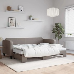 Válenda s přistýlkou a matracemi taupe 80 x 200 cm textil 3196832