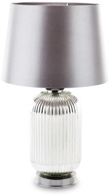 Skleněná stolní lampa s šedým stínidlem 143536