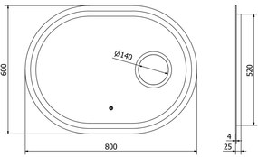 Mexen Umba, LED koupelnové zrcadlo s podsvícením a kosmetickým zrcadlem 80 x 60 cm, 6000K, ochrana proti zamlžování, 9822-080-060-611-00