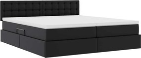 Postel s úložným prostorem s čelo Černá 200 x 200 cm Umělá kůže 3370909