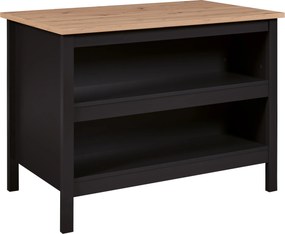 Inter Link Kuchyňský ostrůvek s pracovní plochou a barovým pultem. (Černá, dub Artisan)