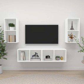 Nástěnné TV skříňky 4 ks bílé kompozitní dřevo 3079871