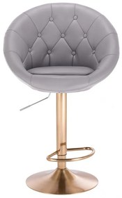 LuxuryForm Barová židle VERA na zlatém talíři  - šedá