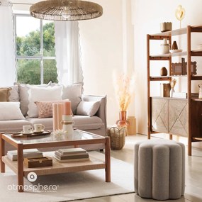 Visící lampa nad jídelní stůl BELLAMY, jutové stínítko, Ø 58 cm