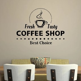 Živá Zeď Samolepka na zeď Chuť čerstvé kávy Barva: černá