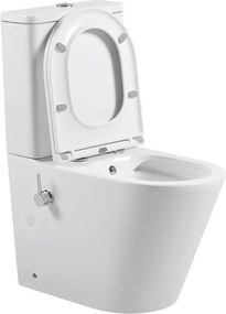 Erga Tina, WC kombi mísa 620x365x820 mm, Rimless + funkce bidetu + toaletní sedátko, bílá lesklá, ERG-V03-TINA-RIM-BID-WH