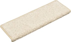 Schodové rohože 15 ks 65 x 21 x 4 cm bílé s obdélníkovým okrajem 134581