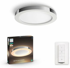 Hue LED White Ambiance Stropní koupelnové svítidlo Philips Adore BT 34184/11/P6 40W 2400lm 2200-6500K IP44 24V, chromové s dálkovým ovladačem a Bluetooth