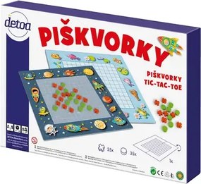 DETOA Hra Piškvorky / Oboustranný hrací plán / dřevěné kameny / od 5 l