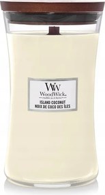 WoodWick vonná svíčka s dřevěným knotem velká Island Coconut 609 g