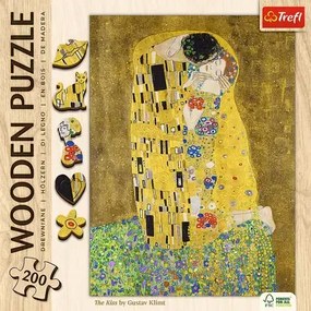 Trefl Dřevěné puzzle Art - Puzzle - Gustav Klimt: Polibek / 200 dílků