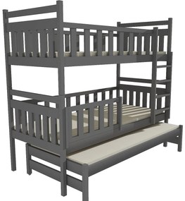 Patrová postel s výsuvnou přistýlkou PPV 008 90 x 200 cm - šedá
