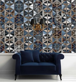 Fototapeta, Modré mozaikové skleněné dlaždice - 368x254 cm