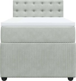 Box spring postel s matrací světle šedá 80 x 200 cm samet 3287602