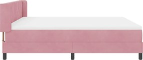 Postel s boxspringem s čelo Růžová 200 x 180 cm samet 3341539