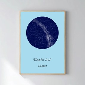 Personalizovaný magický fotoobraz v rámu - 50x70 - hvězdná mapa