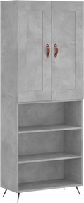 Skříň highboard betonově šedá 69,5x34x180 cm kompozitní dřevo 3200045