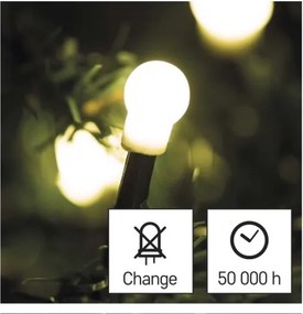 Vánoční řetěz kuličky EMOS D5GW02 ZYK0205 100LED 5m teplá bílá