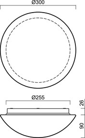 OS AUR71155 AURA 8 IP stropní/nástěnné skleněné svítidlo bílá IP65 3000/4000 K 9W LED DALI - OSMONT