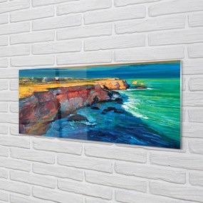 akrylový obraz Mořská oblohy skály 120x60 cm