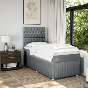 Box spring postel s matrací světle šedý 100 x 200 cm textil 3294274
