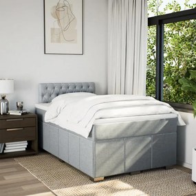 Box spring postel s matrací světle šedá 120x190 cm textil 3287014