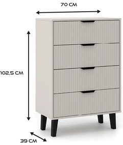 Komoda SCANDI 4S SLIM kašmír