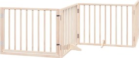 Zábrana pro psy s dvířky skládací 6 panelů 480 cm topol 3155553