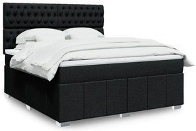 Box spring postel s matrací černá 180x200 cm textil 3294056