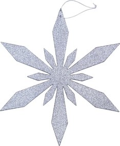 Vánoční ozdoba vločka III, pr. 80 cm, stříbrná, překližka, venkovní
