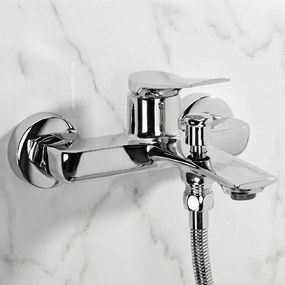 Rea Vision Premium, nástěnná vanová baterie s ruční sprchovou soupravou, chromová, REA-B6739