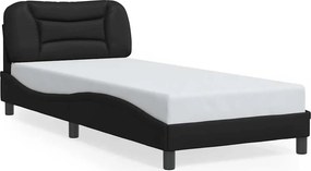 Rám postele bez matrace Hvar černý 90x190 cm umělá kůže 3207967