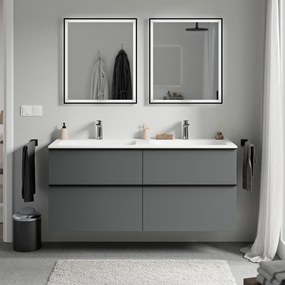 Koupelnová skříňka LAVOA 120 cm s umyvadlem z minerálního odlitku CREAM - možnost volby barvy