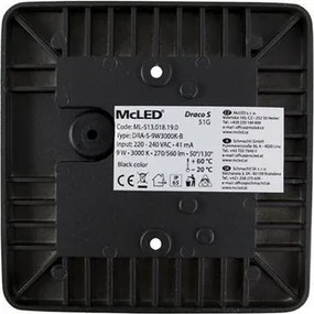 LED svítidlo McLED Draco S, 9W, 4000K, IP65, černá ML-513.019.19.0