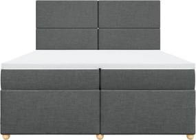 Box spring postel s matrací tmavě šedá 200x200 cm textil 3291381